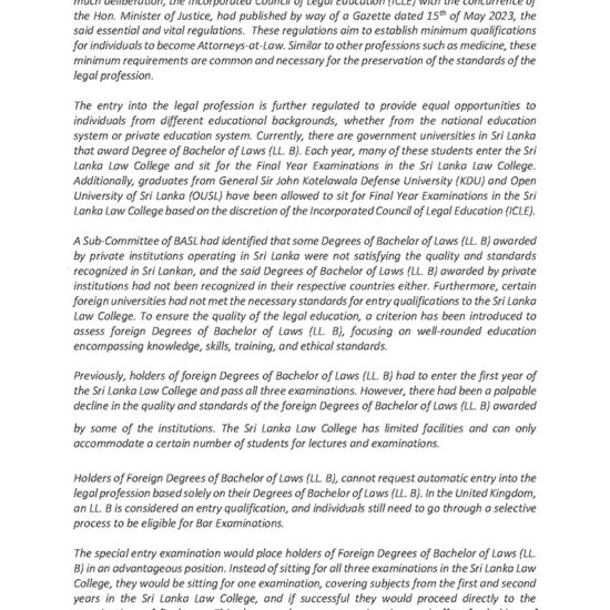 50TH ANNIVERSARY CELEBRATIONS OF THE BAR ASSOCIATION OF SRI LANKA (BASL ...