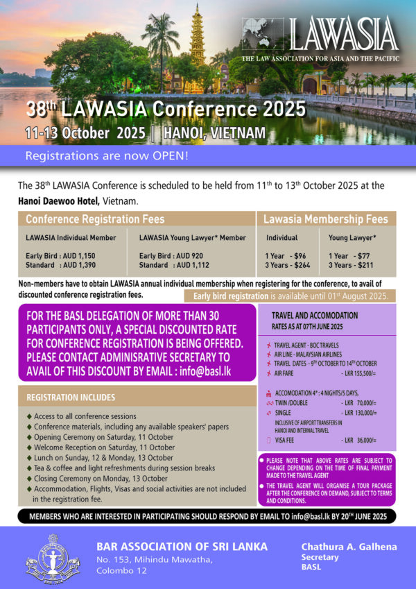 38th LAWASIA Conference 2025 - BASL