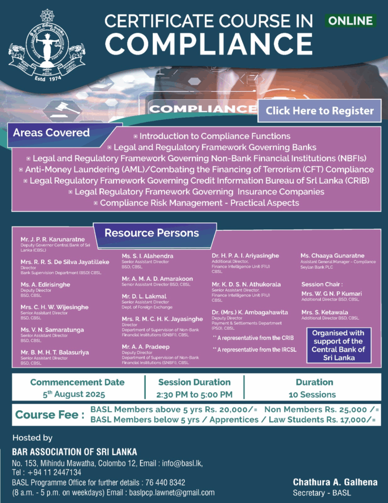 Certificate Course in Compliance - BASL